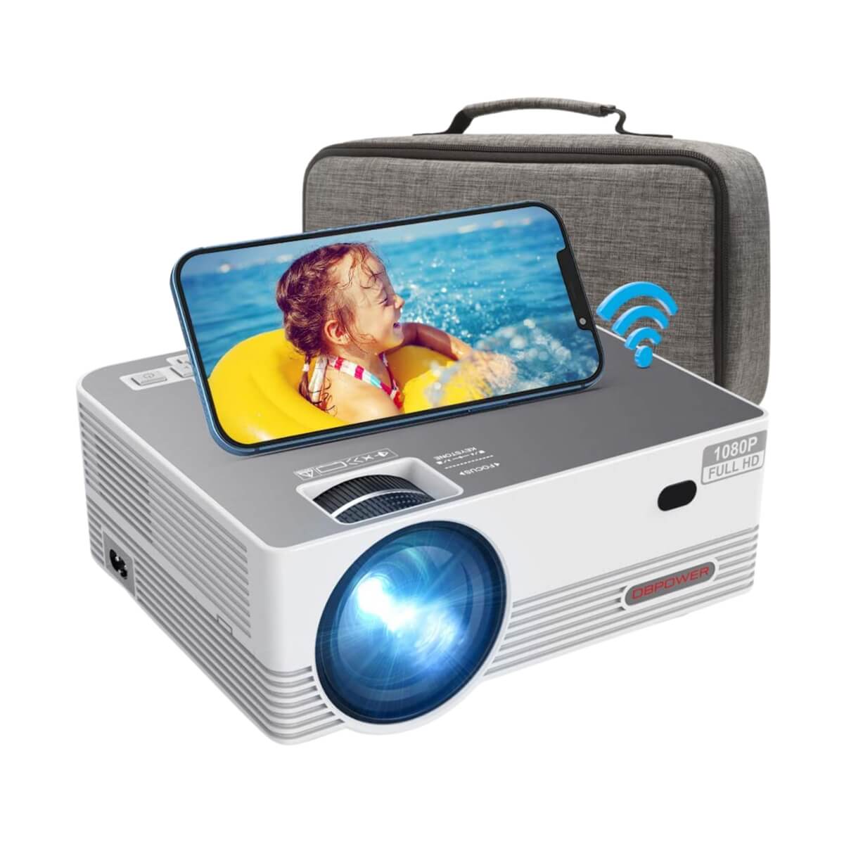 DBPOWER Q6 12000L Native 1080P WiFi Projector